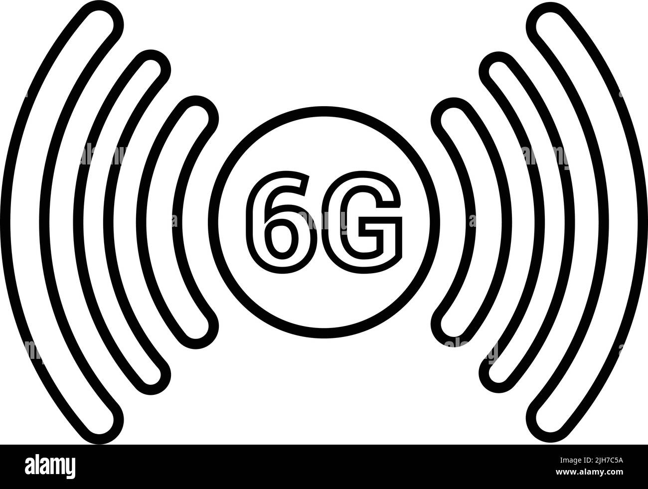 6g Communication Network Wireless Icon Use For Commercial Purposes