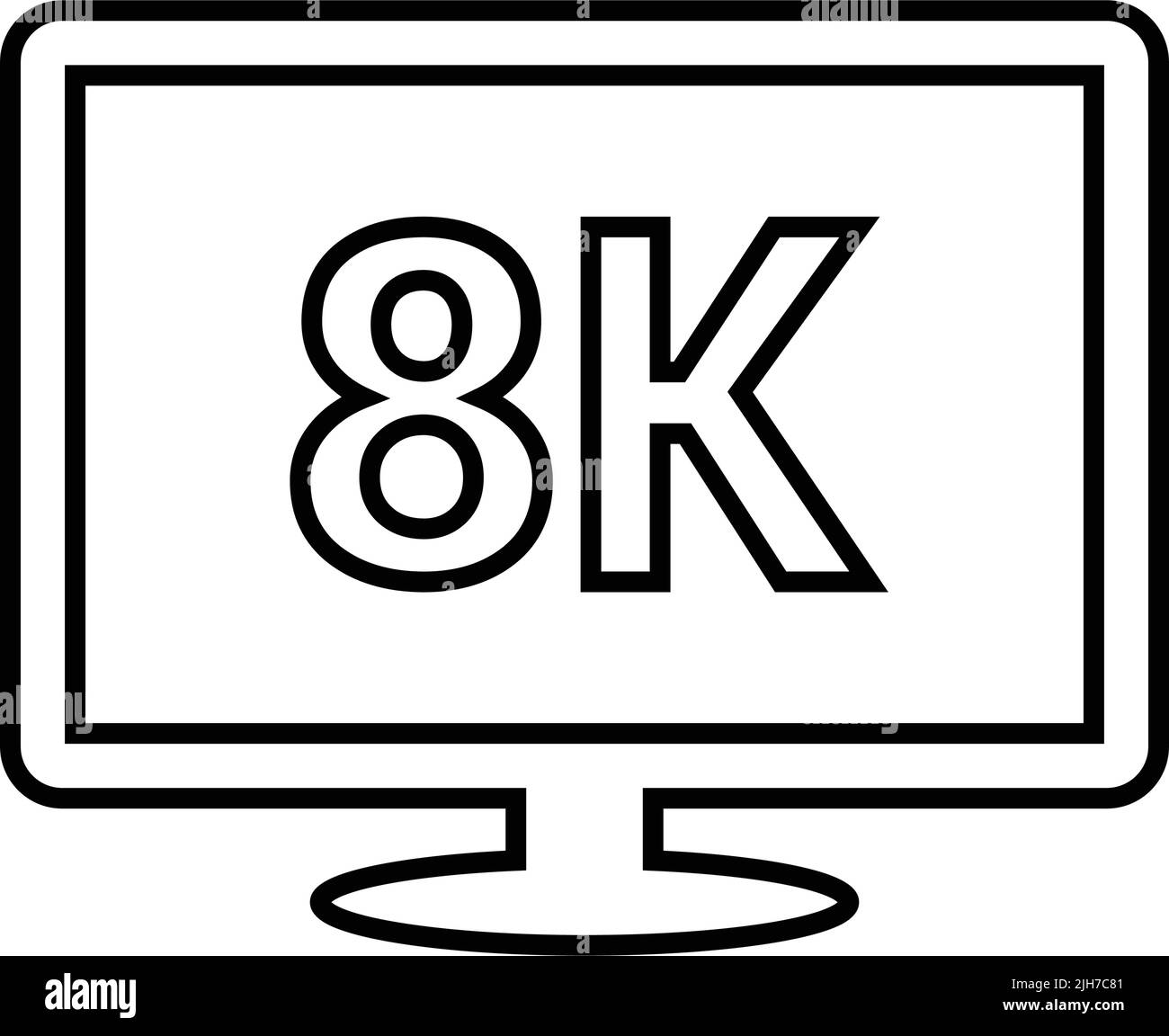 8k, hdtv, monitor, tv, icon - Use for commercial purposes, print media ...