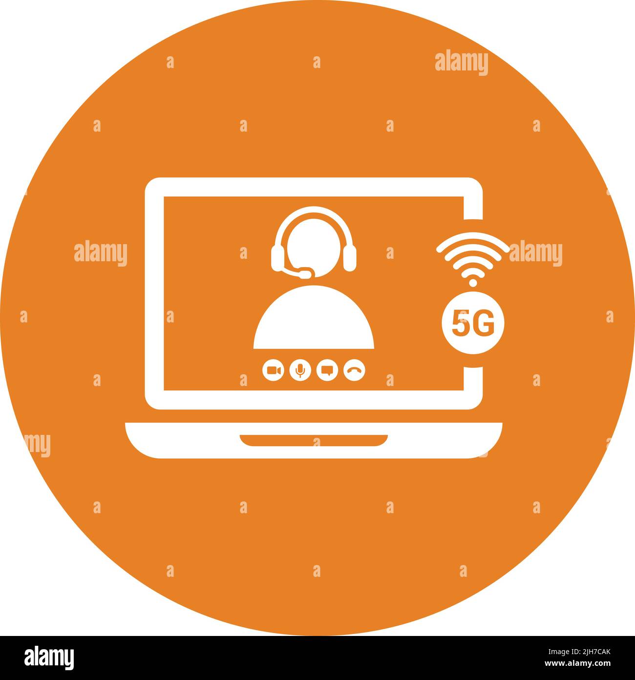 5g connectivity, video calling icon - Use for commercial purposes ...