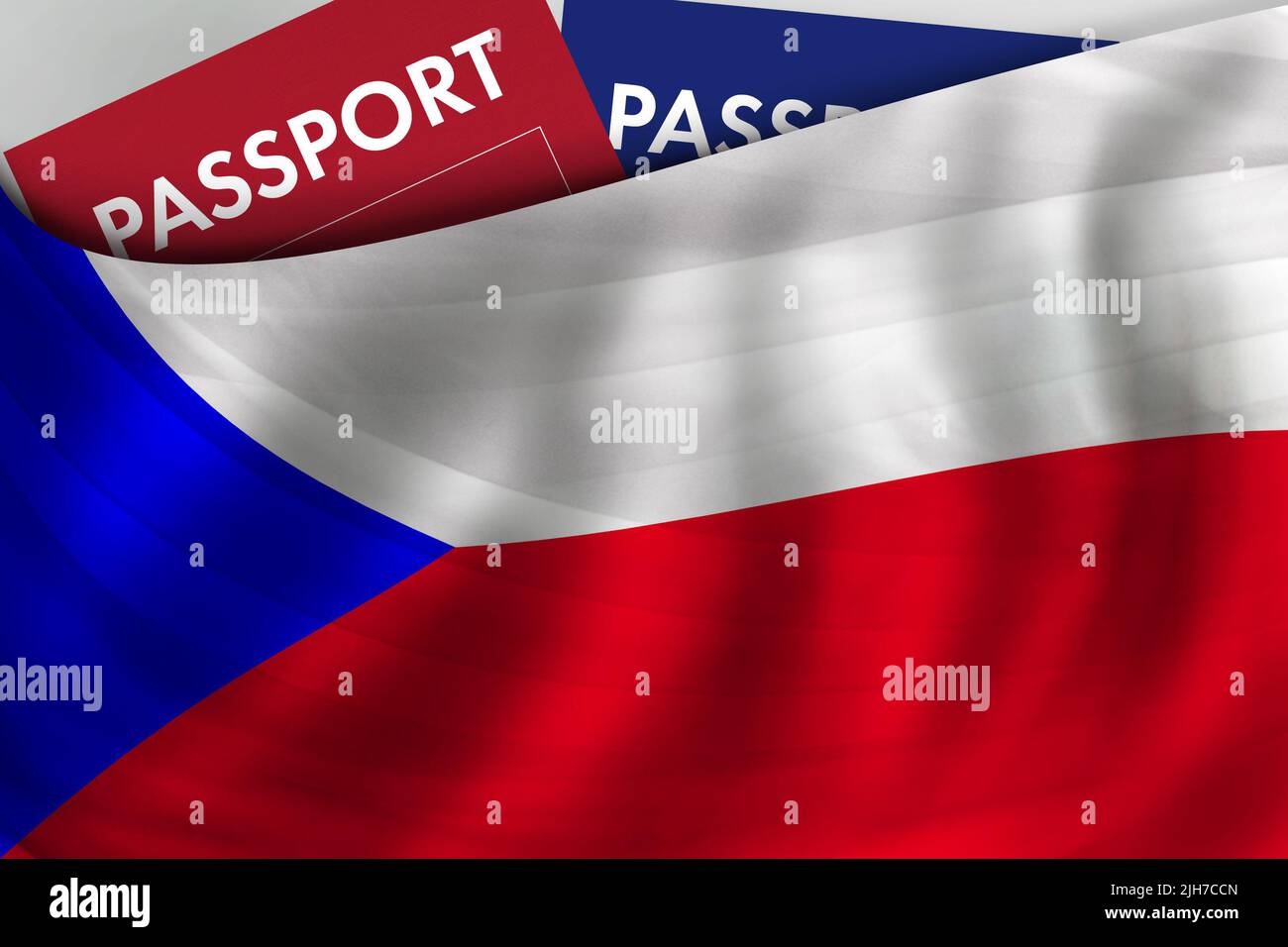 Czech flag background and passport of Czech Republic. Citizenship ...