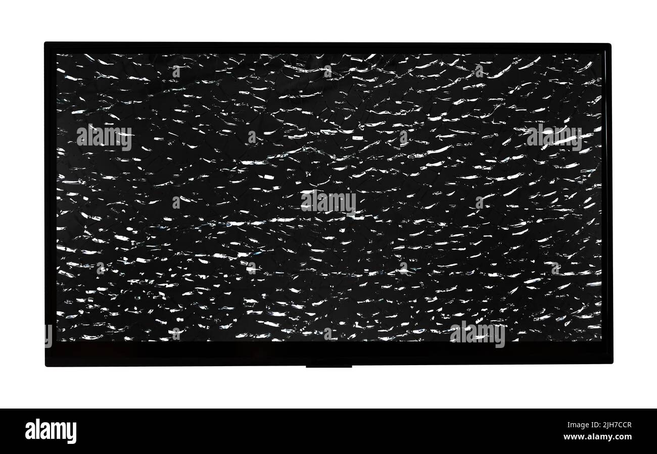 Closeup broken screen isolated on white background Stock Photo - Alamy