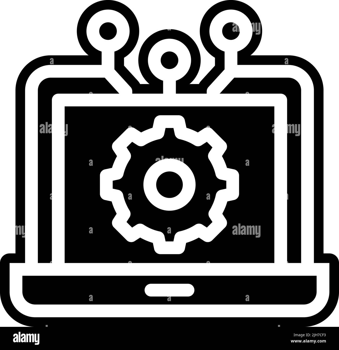 Artificial intelligence laptop icon Stock Vector Image & Art - Alamy