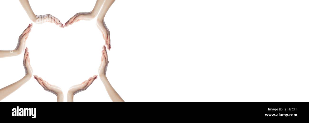 Hands making heart shape frame isolated on white background Stock Photo ...