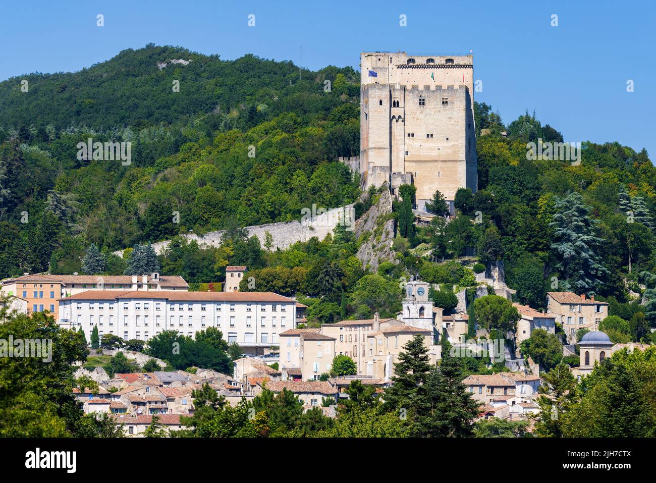 Tour de Crest, Chateau de Crest, Drome departement, France Stock Photo ...