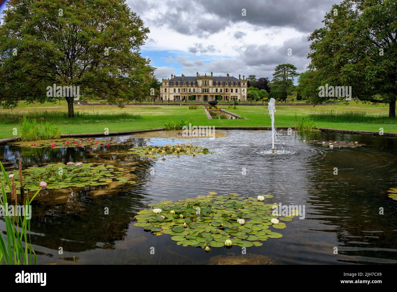 Ornamental ponds on The Great Lawn in the Dyffryn House Grade II Listed ...