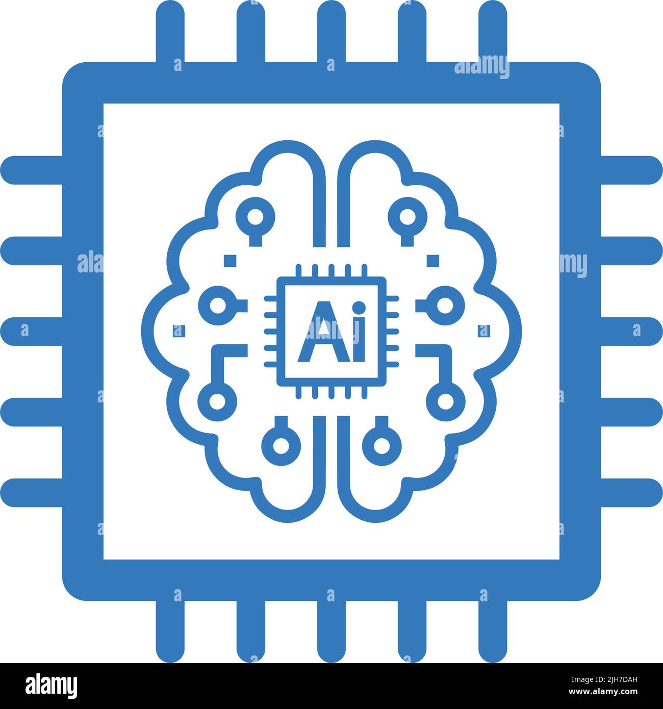 Intelligence, brain, chip icon - Simple editable vector EPS file Stock ...