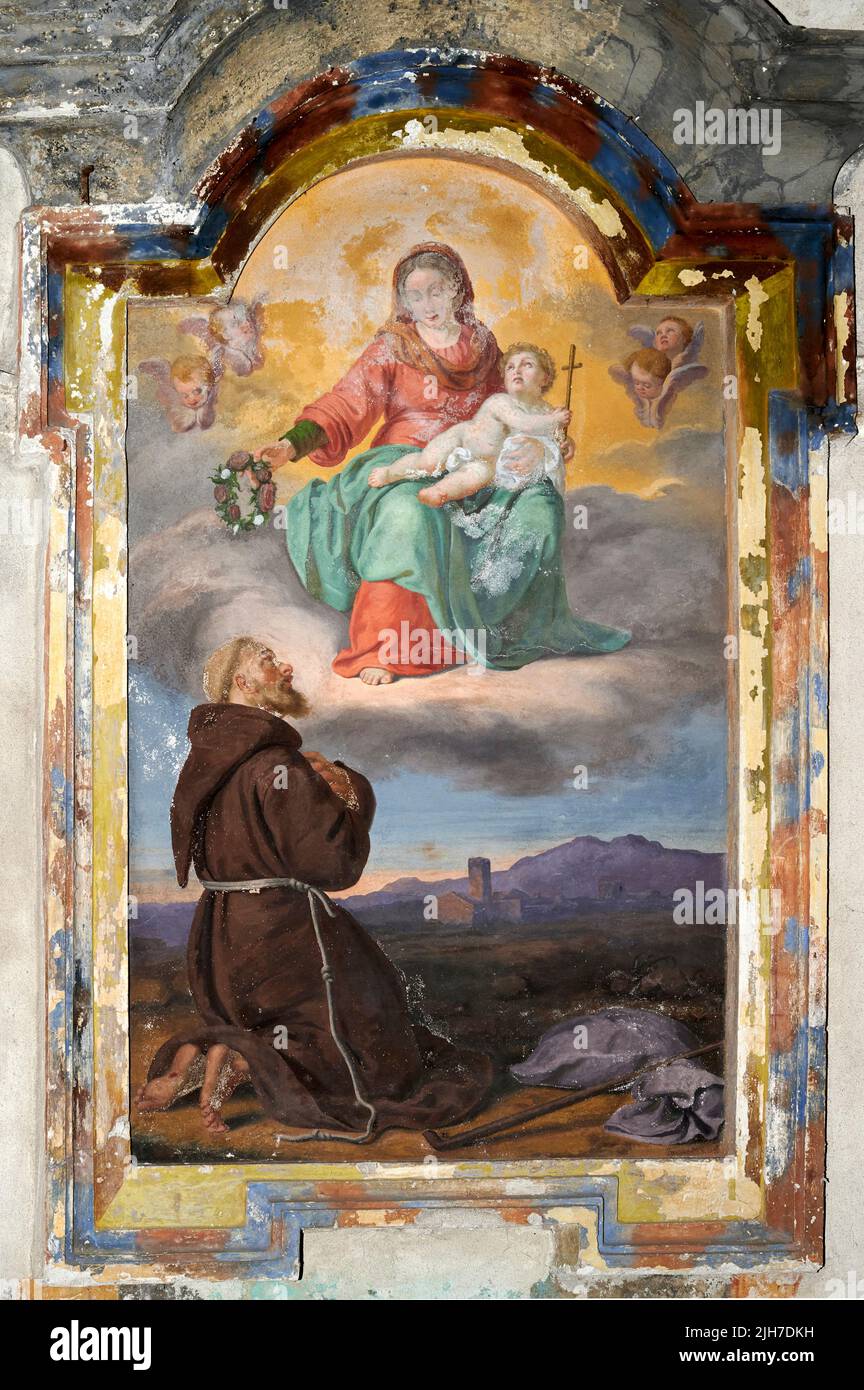 S. Maria della Rosa dona una corona di rose a S. Francesco d’ Assisi ...