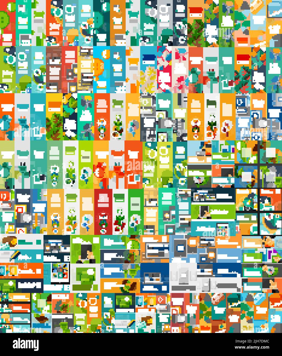 Mega collection of flat web infographic concepts and banners, various ...