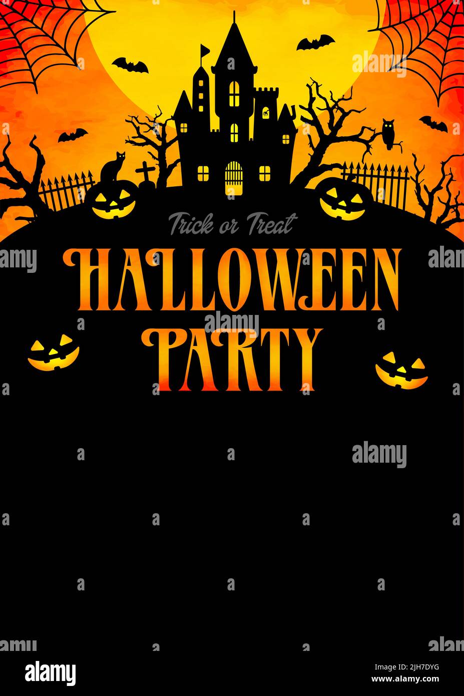 Halloween party template vector illustration ( with text space Stock ...