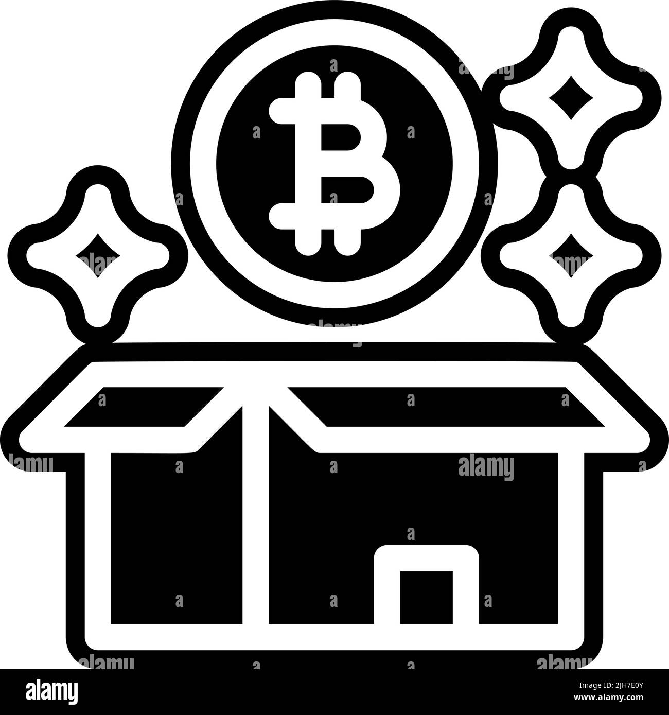 Bitcoin box icon Stock Vector Image & Art - Alamy