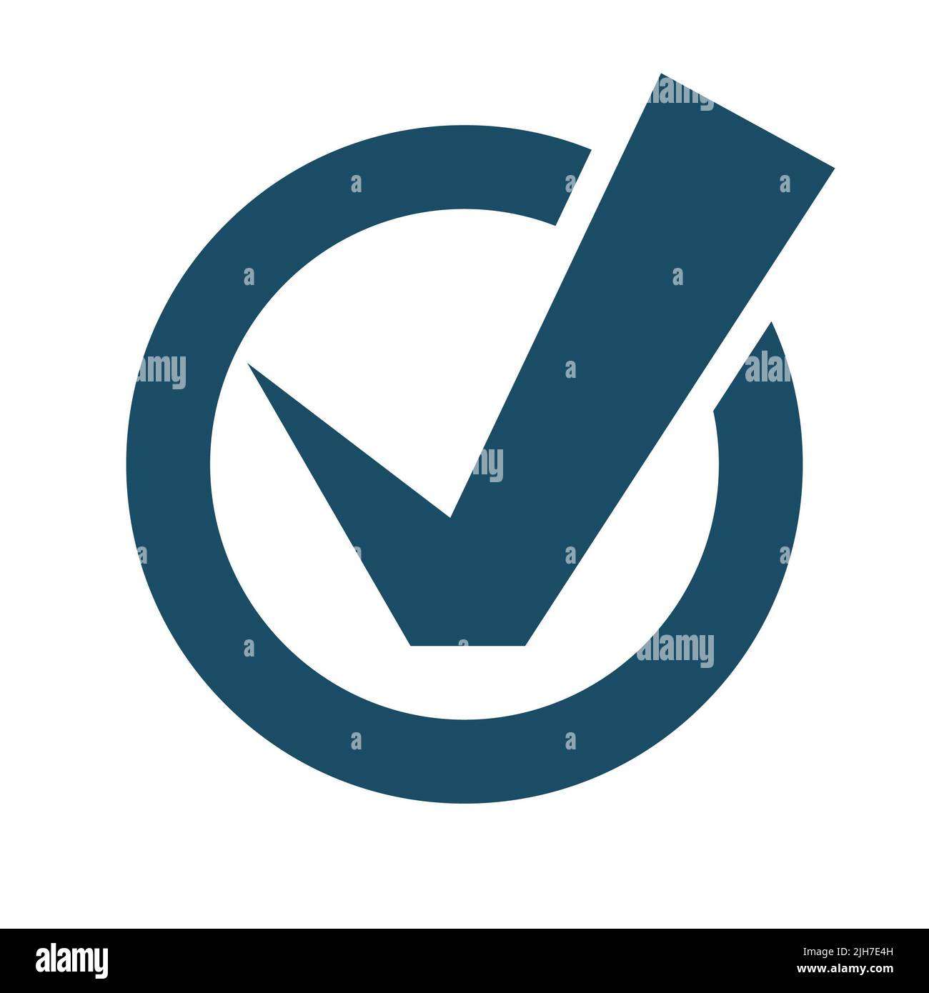High quality dark blue flat check, tick, mark icon. Pictogram ...