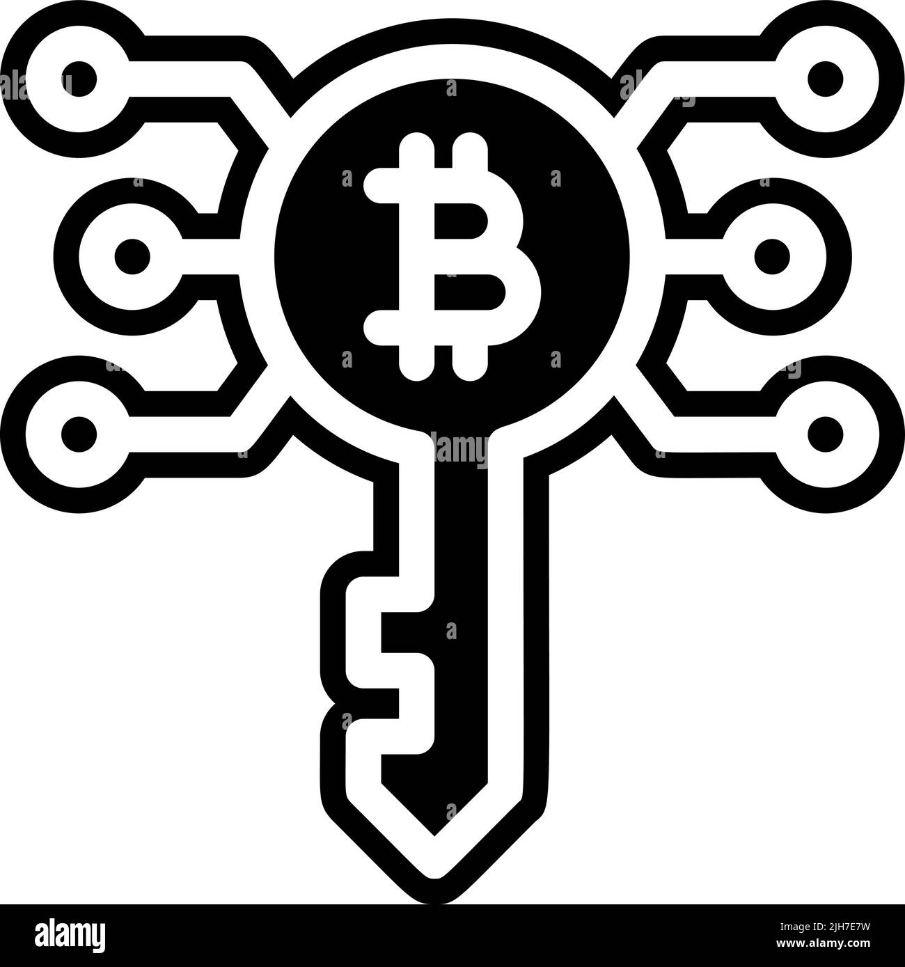 Bitcoin digital key icon Stock Vector Image & Art - Alamy