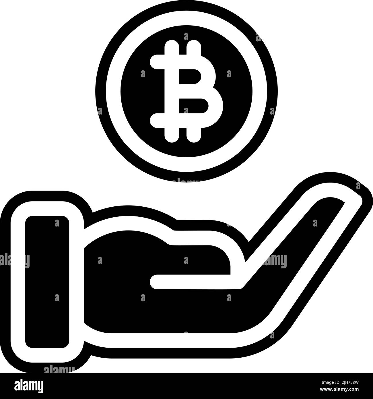 Bitcoin hand icon Stock Vector Image & Art - Alamy