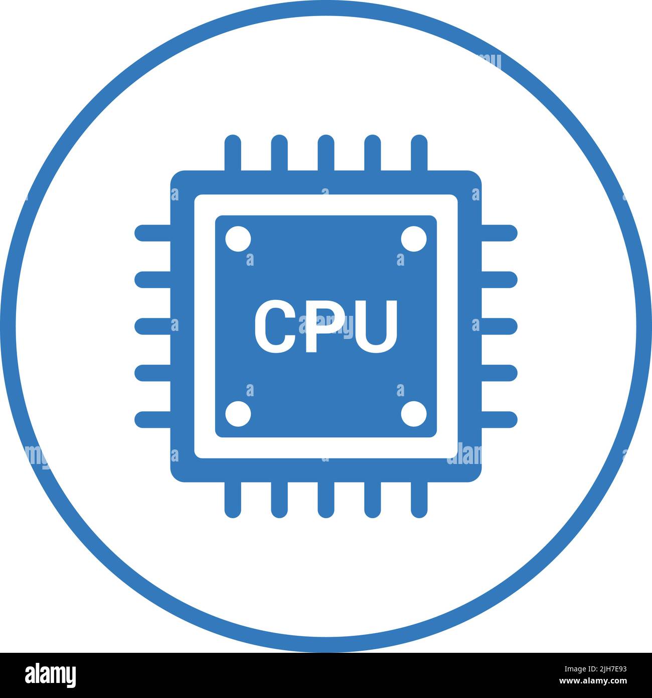 Chip Computer Cpu Processor Icon Is Isolated On White Background Use For Graphic And Web