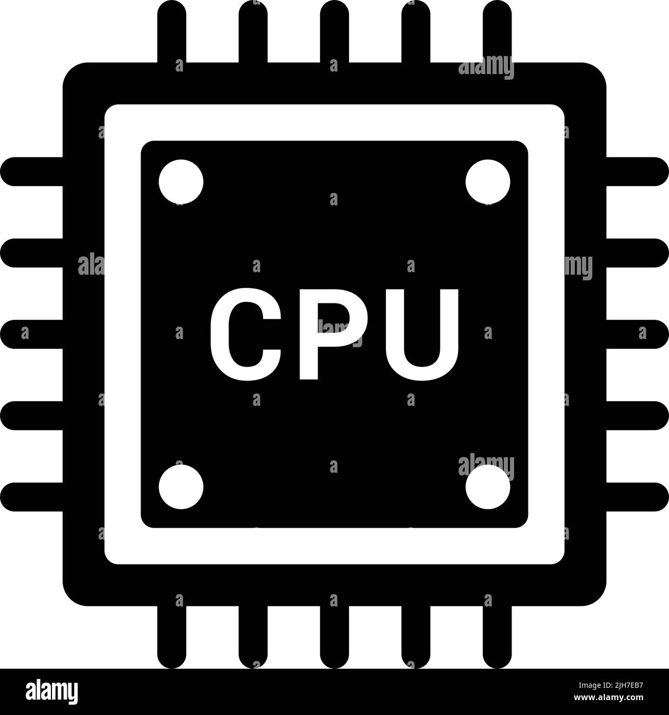 Chip Computer Cpu Processor Icon Is Isolated On White Background Use For Graphic And Web