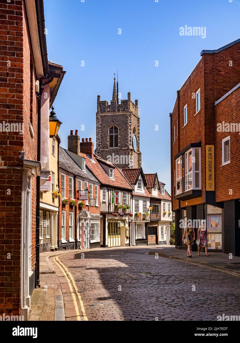 29 June 2019: Norwich, Norfolk - Princes Street is a historic cobbled ...