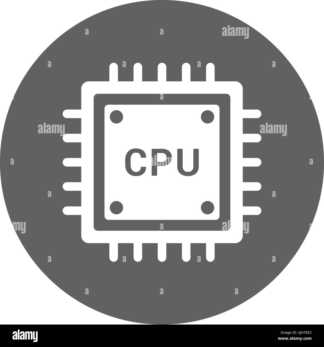 Chip Computer Cpu Processor Icon Is Isolated On White Background Use For Graphic And Web