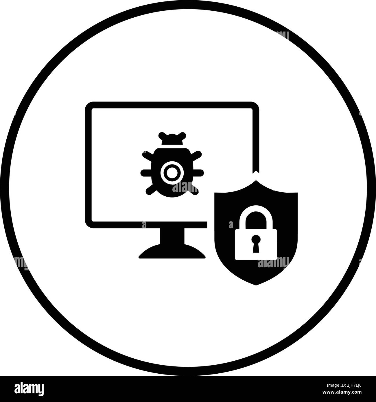 Locked computer screen with ransomware Stock Vector Images - Alamy