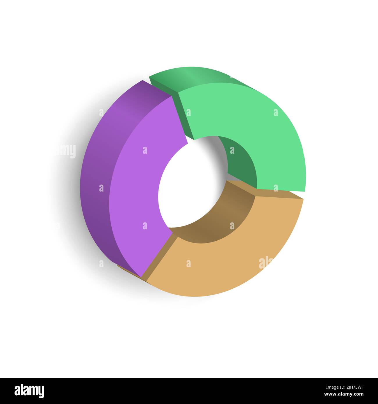 3d pie chart graph is divided into parts. Realistic geometric ...