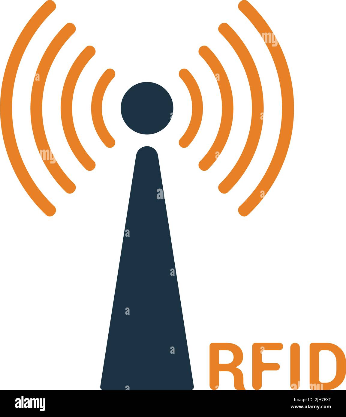 Frequency, radio, rfid signal icon is isolated on white background. Use ...