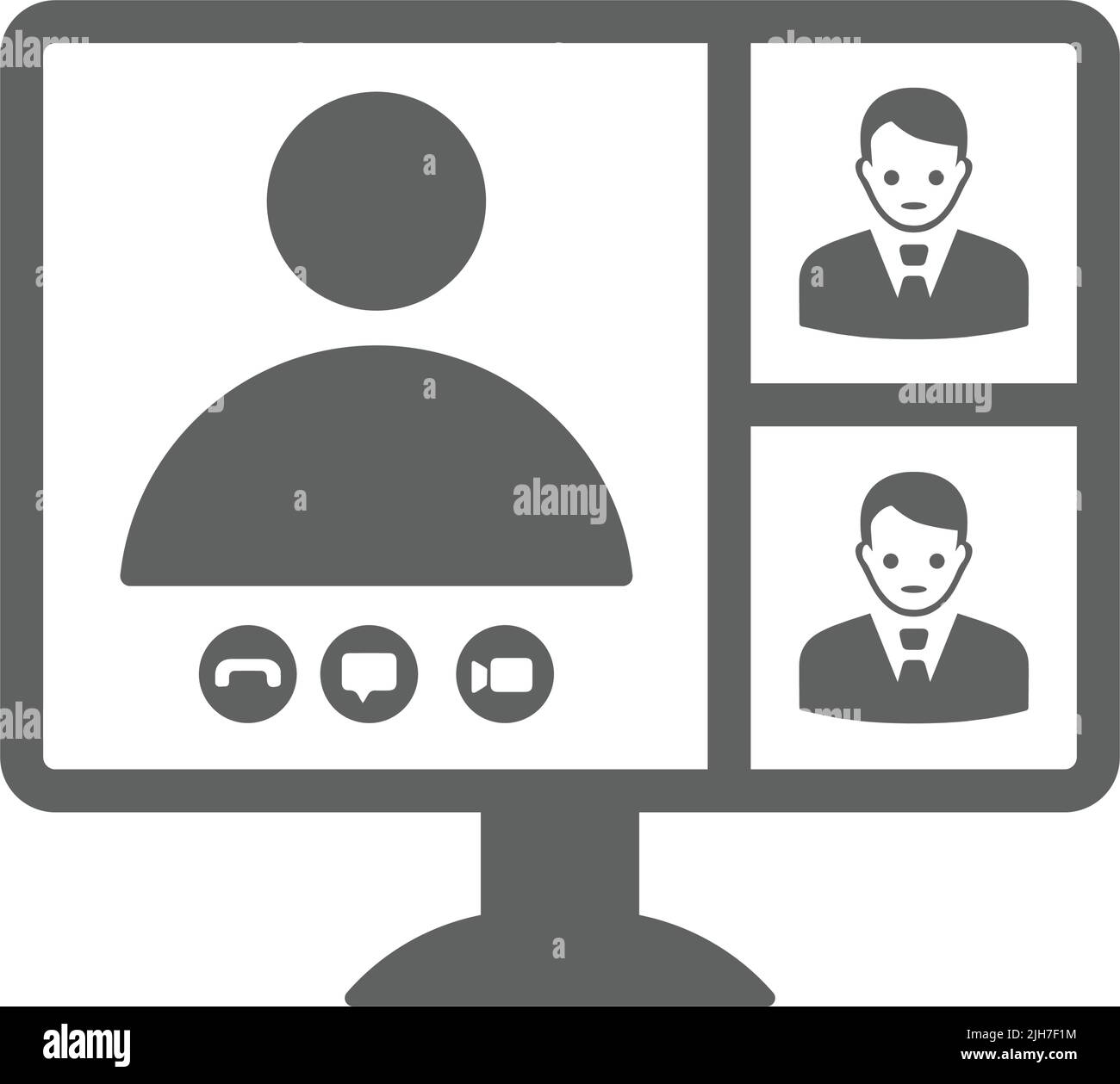Video conference online meeting icon Black and White Stock Photos ...