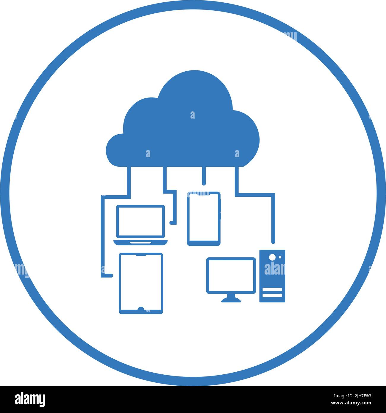Connected, cloud network icon - Use for commercial purposes, print ...