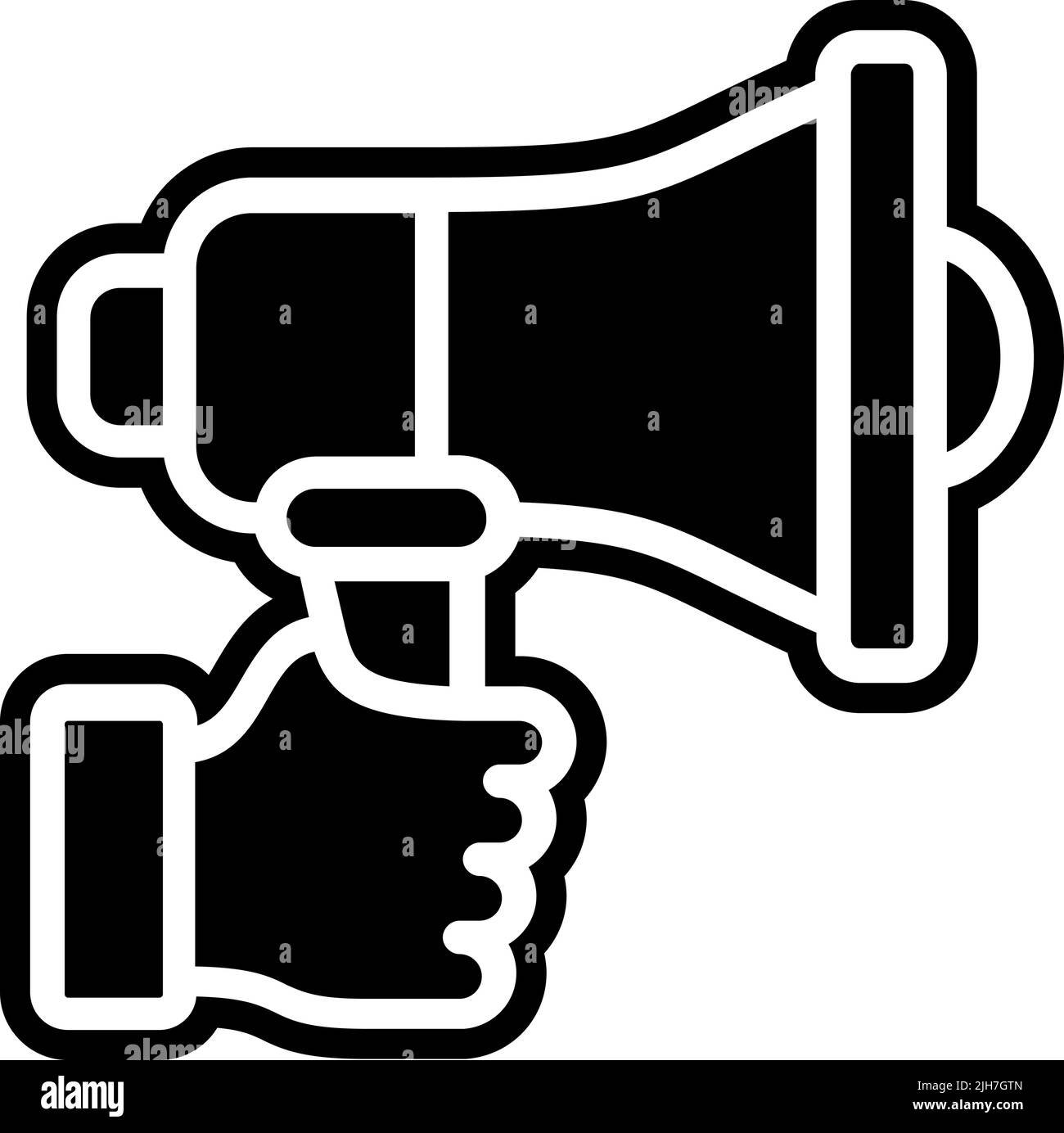 Megaphone help icon outline Stock Vector Images - Alamy