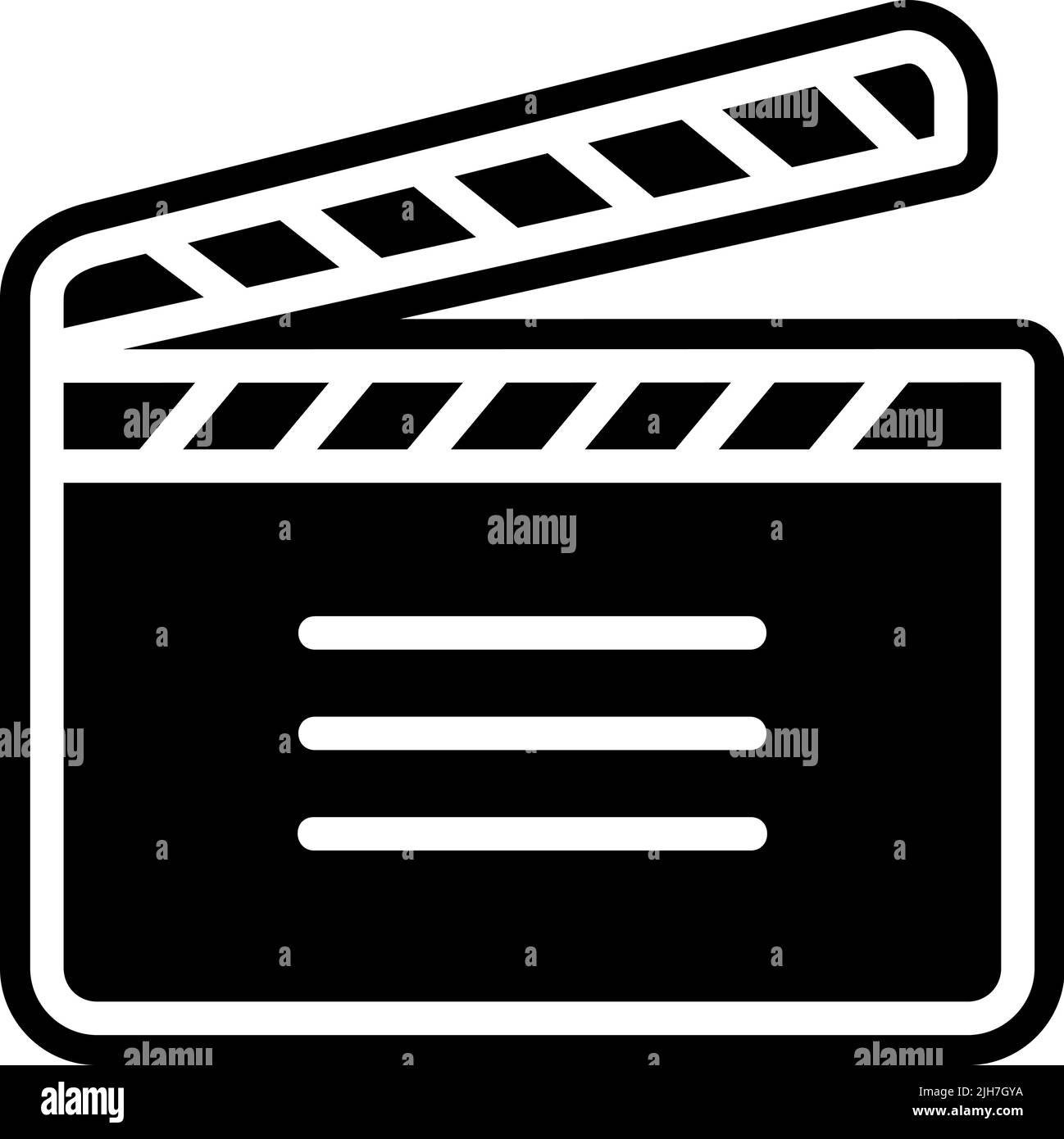 Director clapperboard icon flat Black and White Stock Photos & Images ...