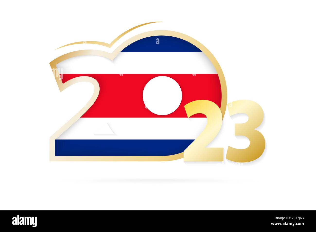 Year 2023 with Costa Rica Flag pattern. Vector Illustration Stock ...