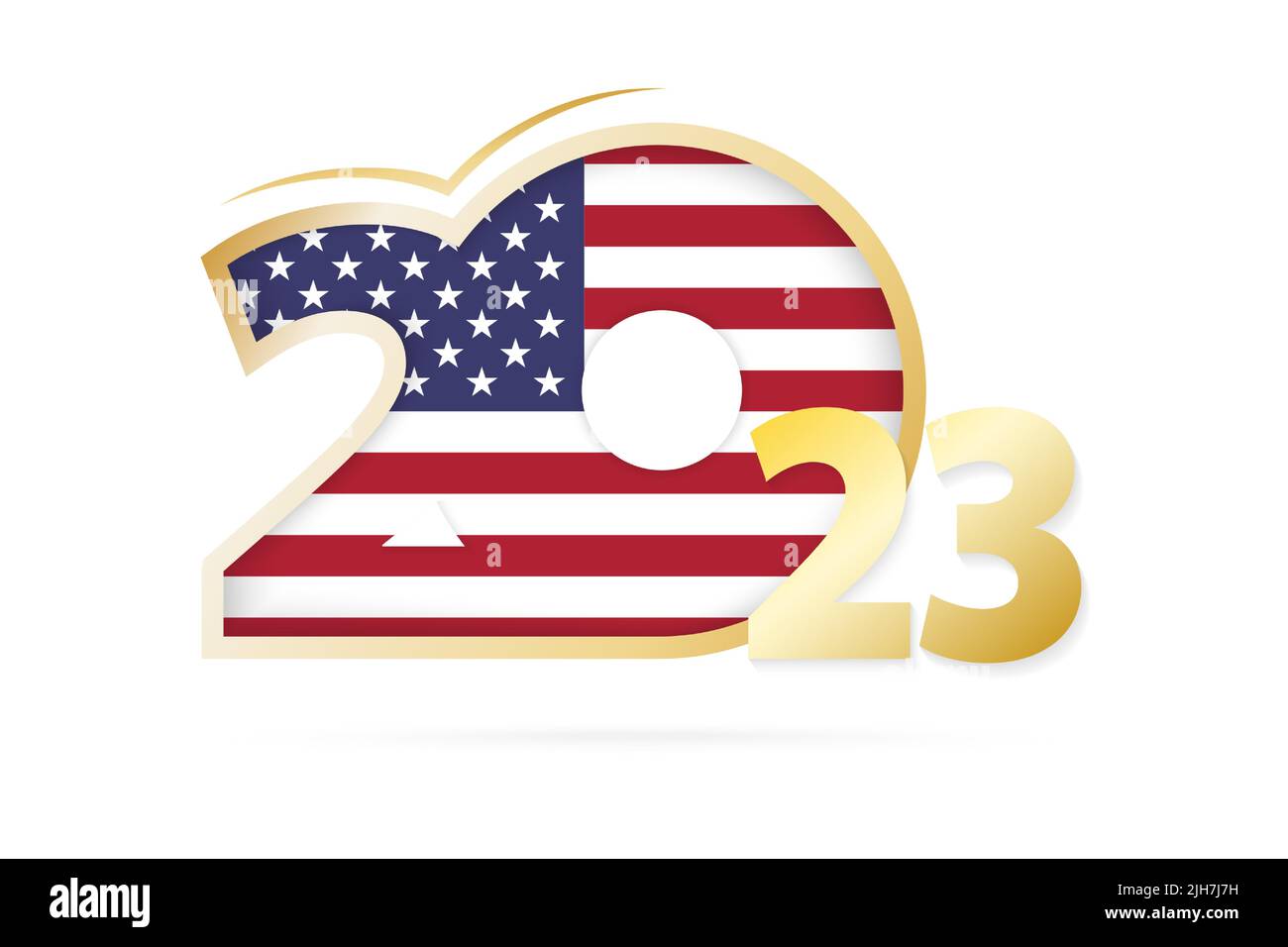 Year 2023 with USA Flag pattern. Vector Illustration Stock Vector Image ...