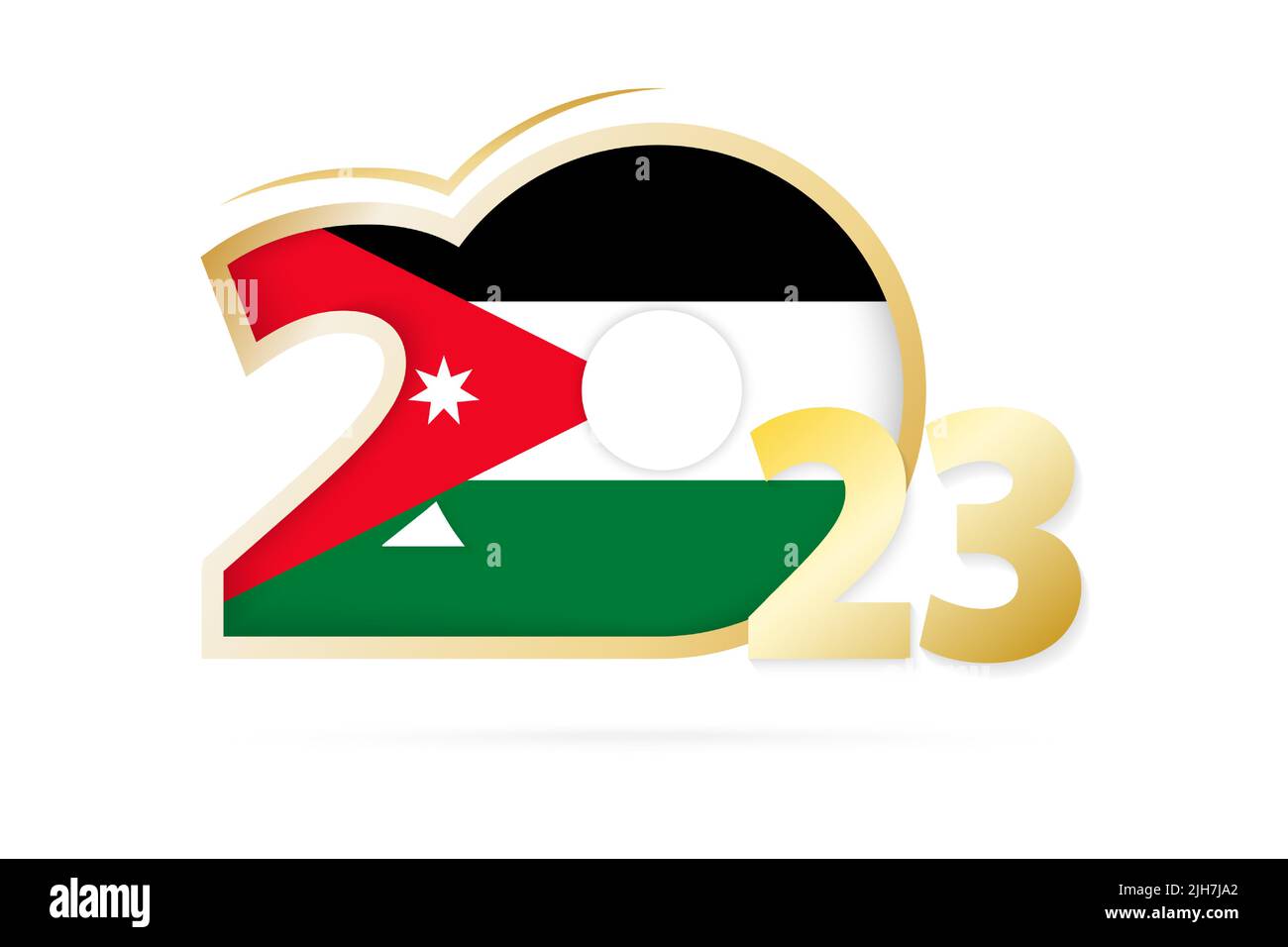 Year 2023 with Jordan Flag pattern. Vector Illustration Stock Vector ...