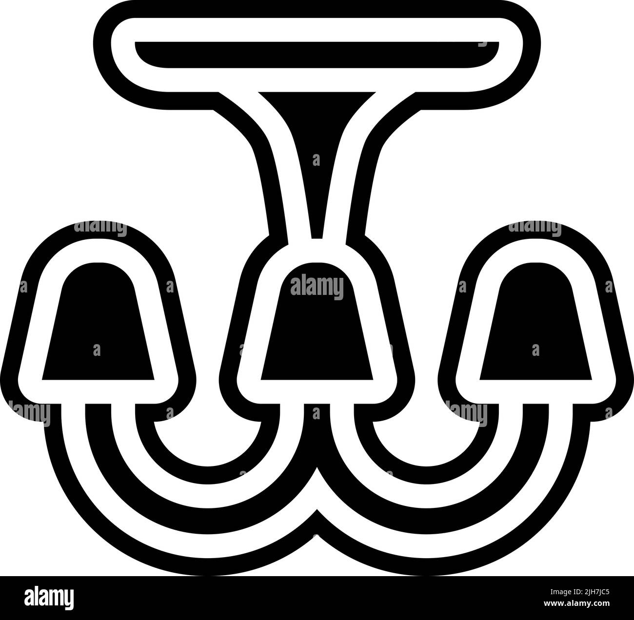 Chandelier icon outline black Black and White Stock Photos & Images - Alamy