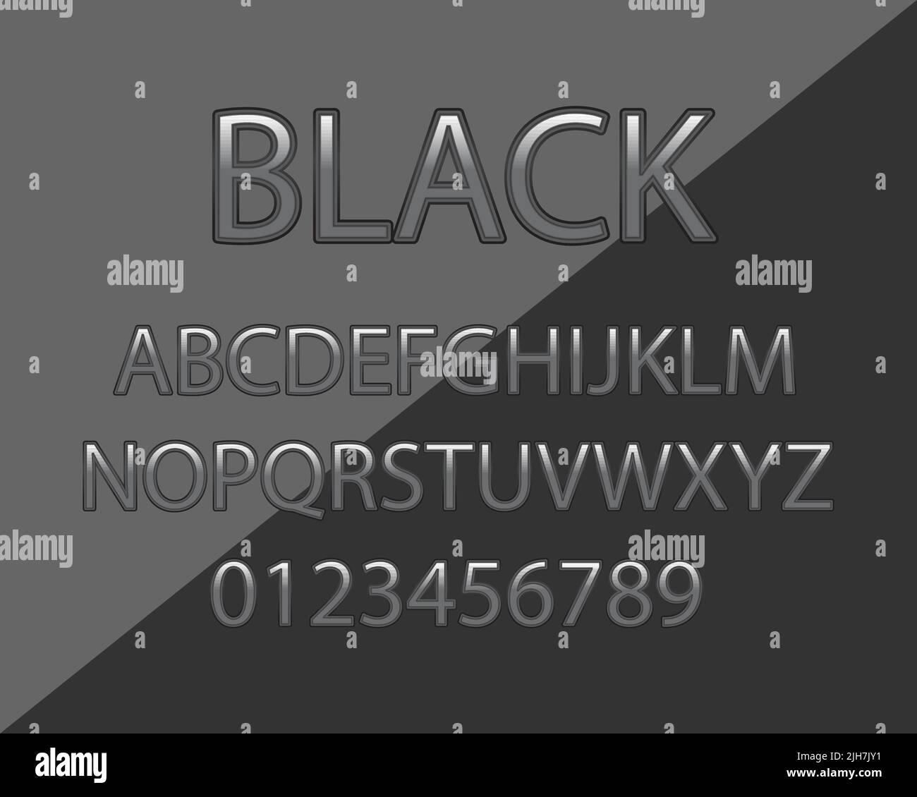 Vintage decorative font with label design and background pattern Stock ...