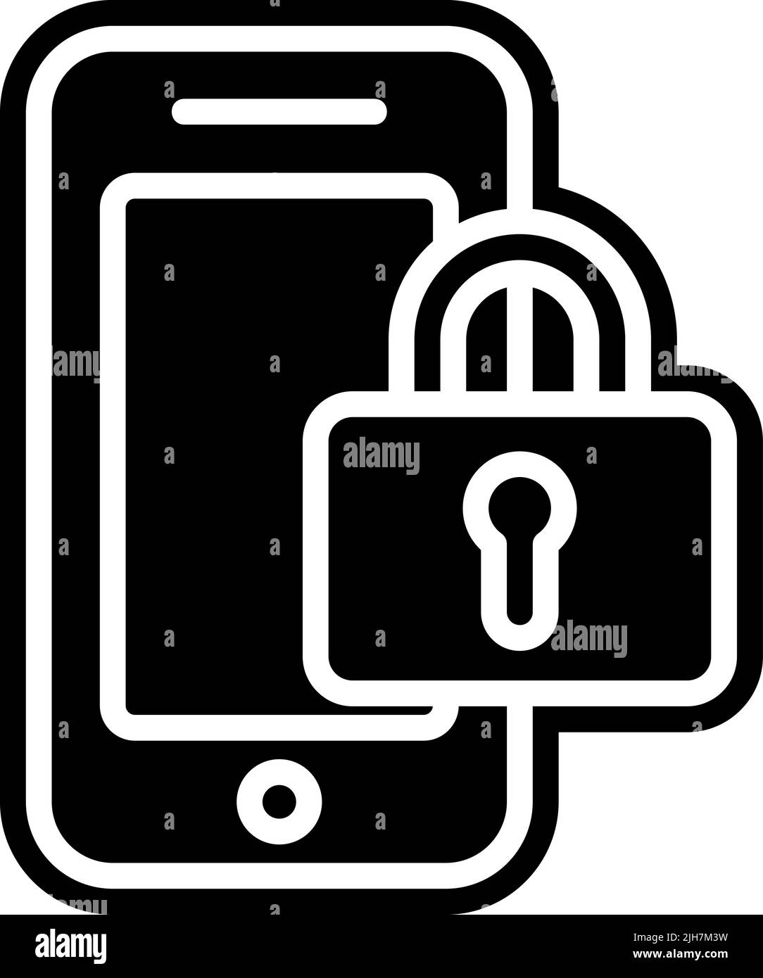 Phone padlock icon Black and White Stock Photos & Images - Alamy