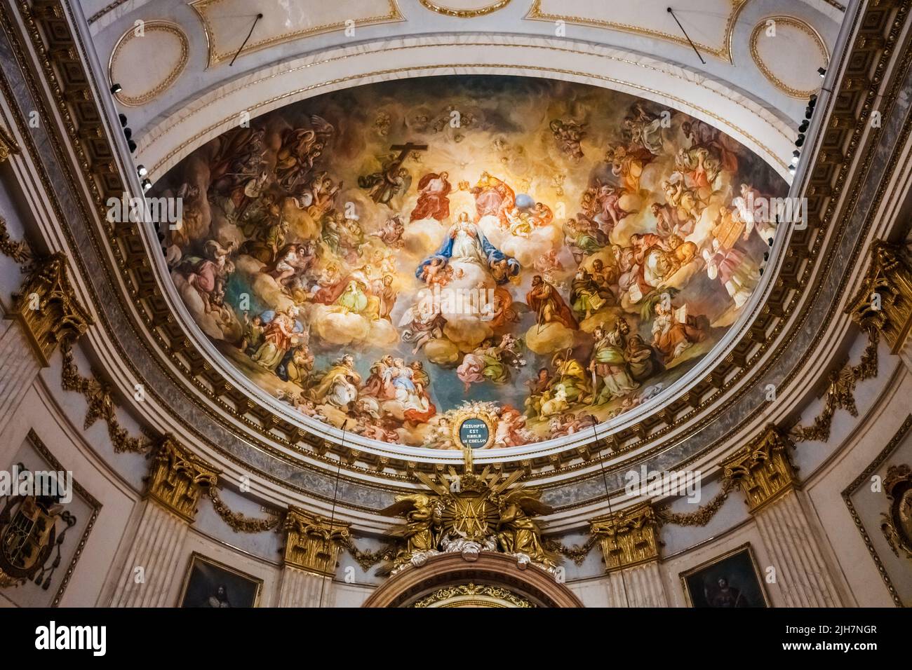 Beautiful frescoes in the dome of the cathedral of Segorbe, masterfully ...