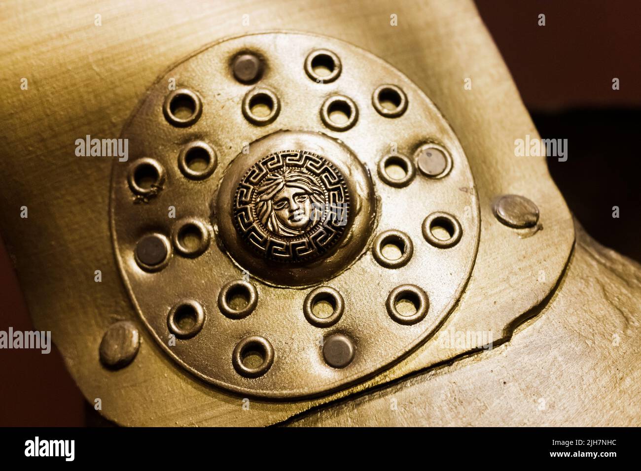 Detail of the decoration of a military shield from ancient classical ...