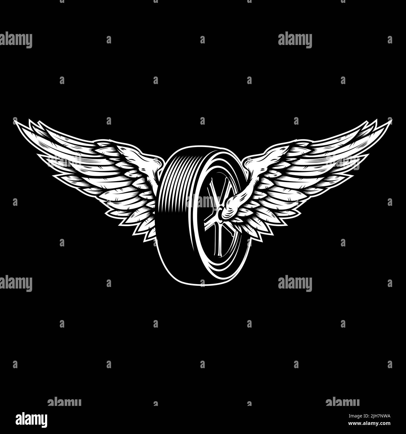 Winged wheel symbol Black and White Stock Photos & Images - Alamy