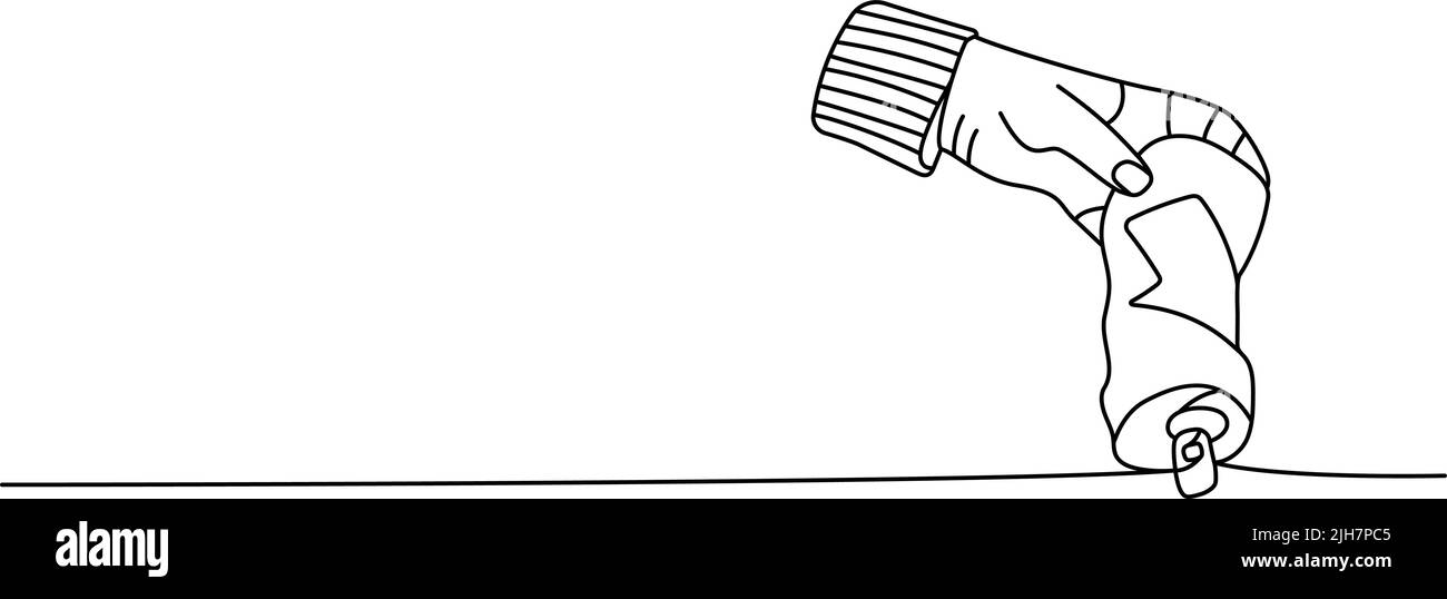 Man hand throwing a drink can one line continuous drawing. Throw in the ...