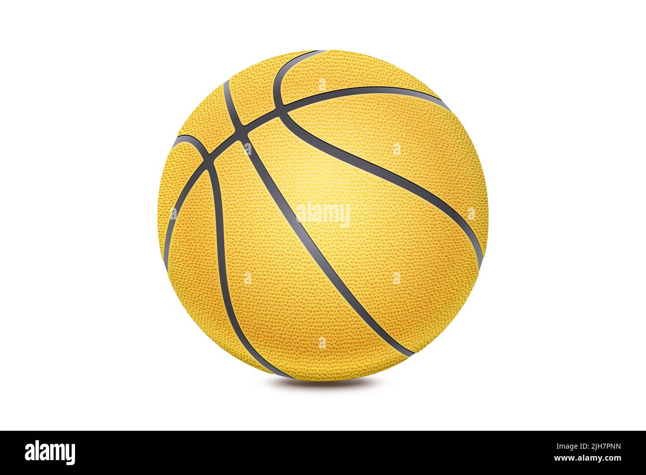 Basketball isolated on white background. Yellow ball, sport object ...