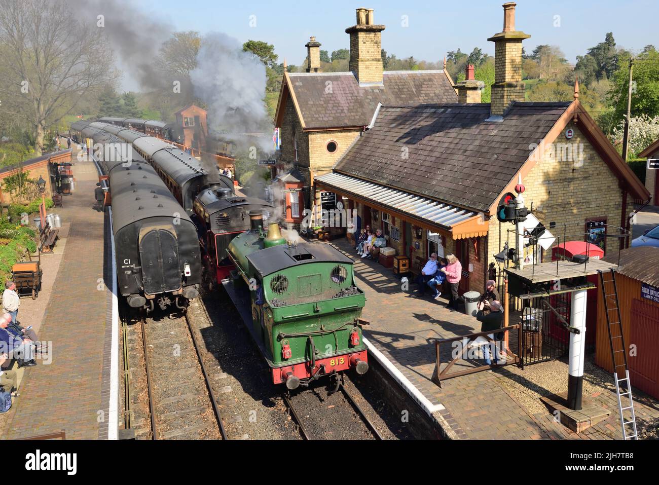 Double headed tank engines leaving Arley station bound for ...