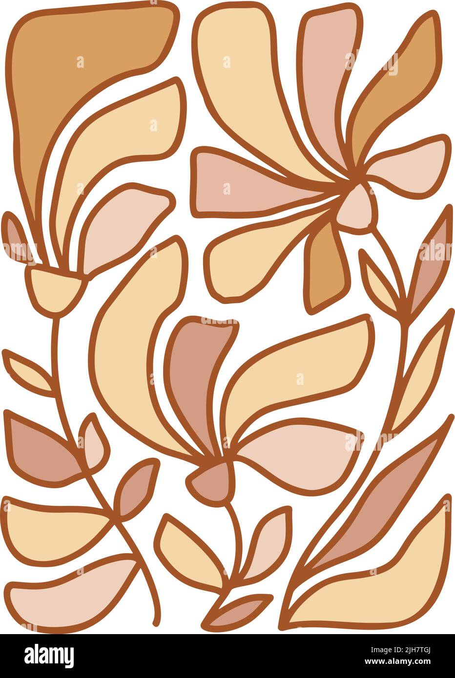 Vector 70s Flower Groovy hippie funny boho palette. inspired pattern in ...