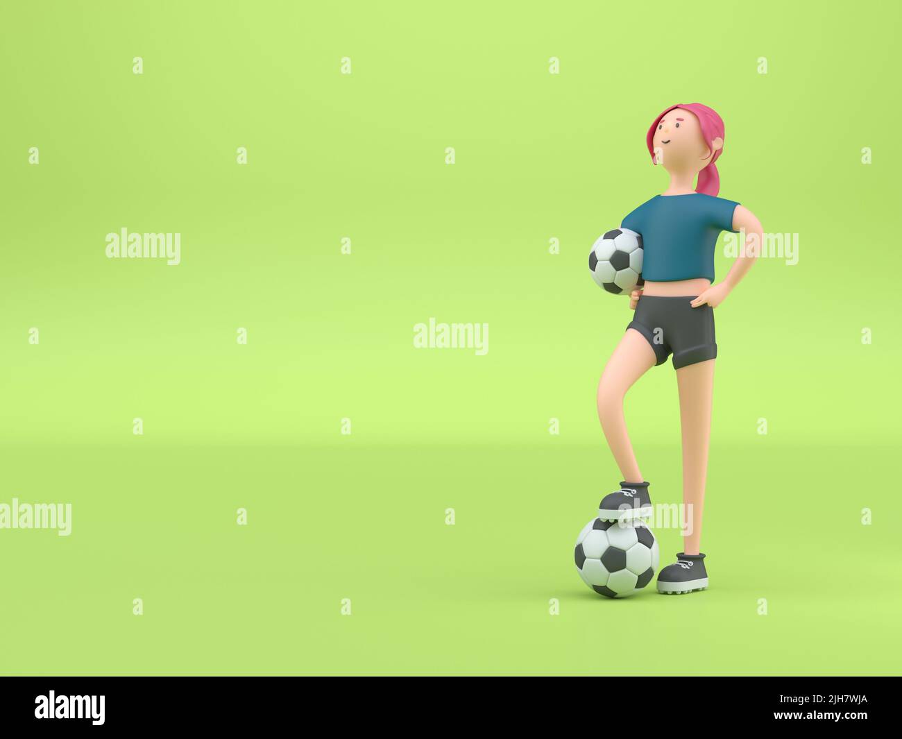Isolated Soccer Player. 3D render Stock Photo - Alamy