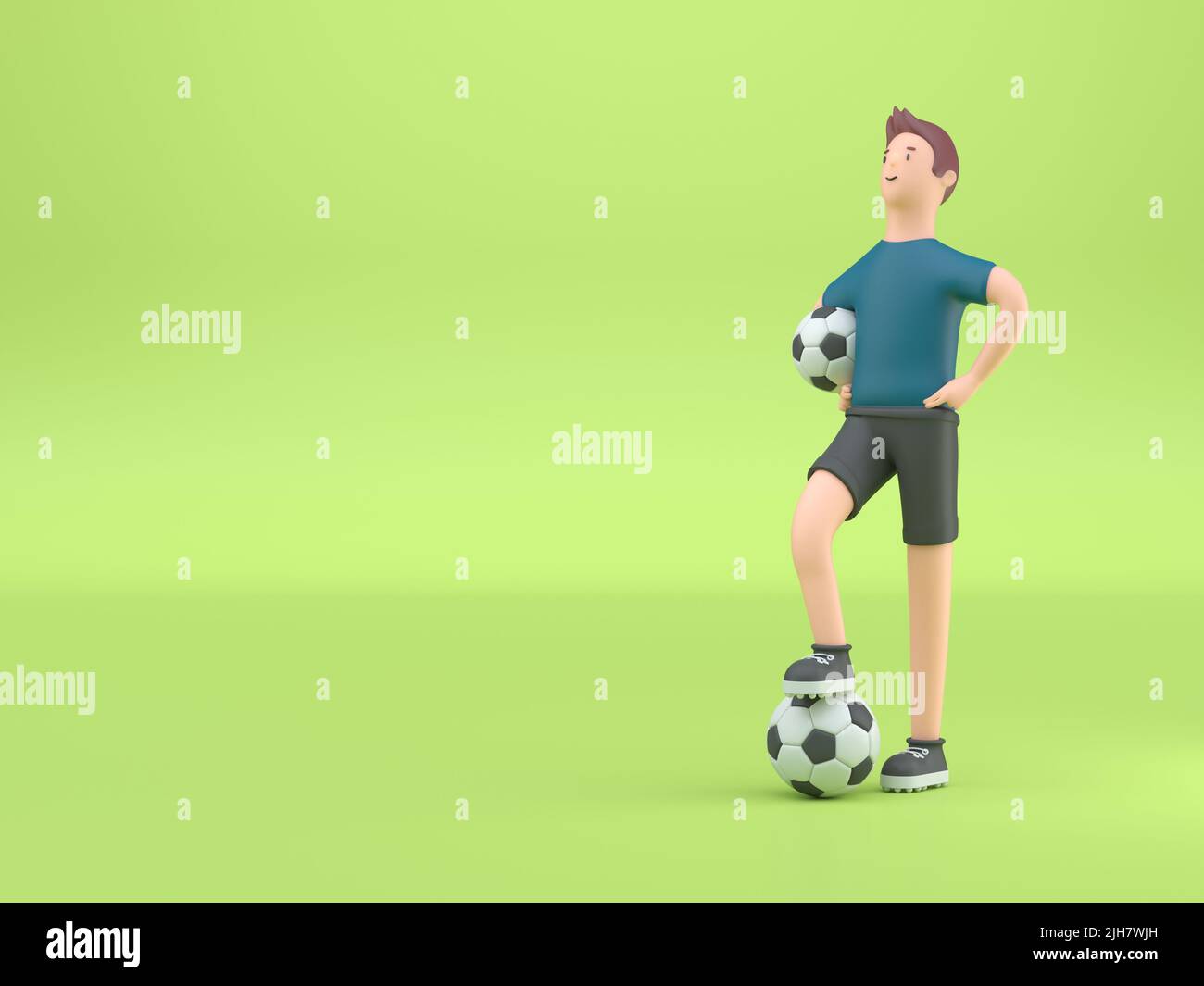 Isolated Soccer Player. 3D render Stock Photo - Alamy