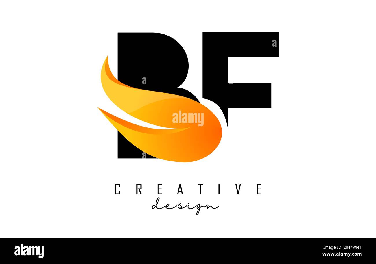 Vector illustration of abstract letters BF b f with fire flames and ...
