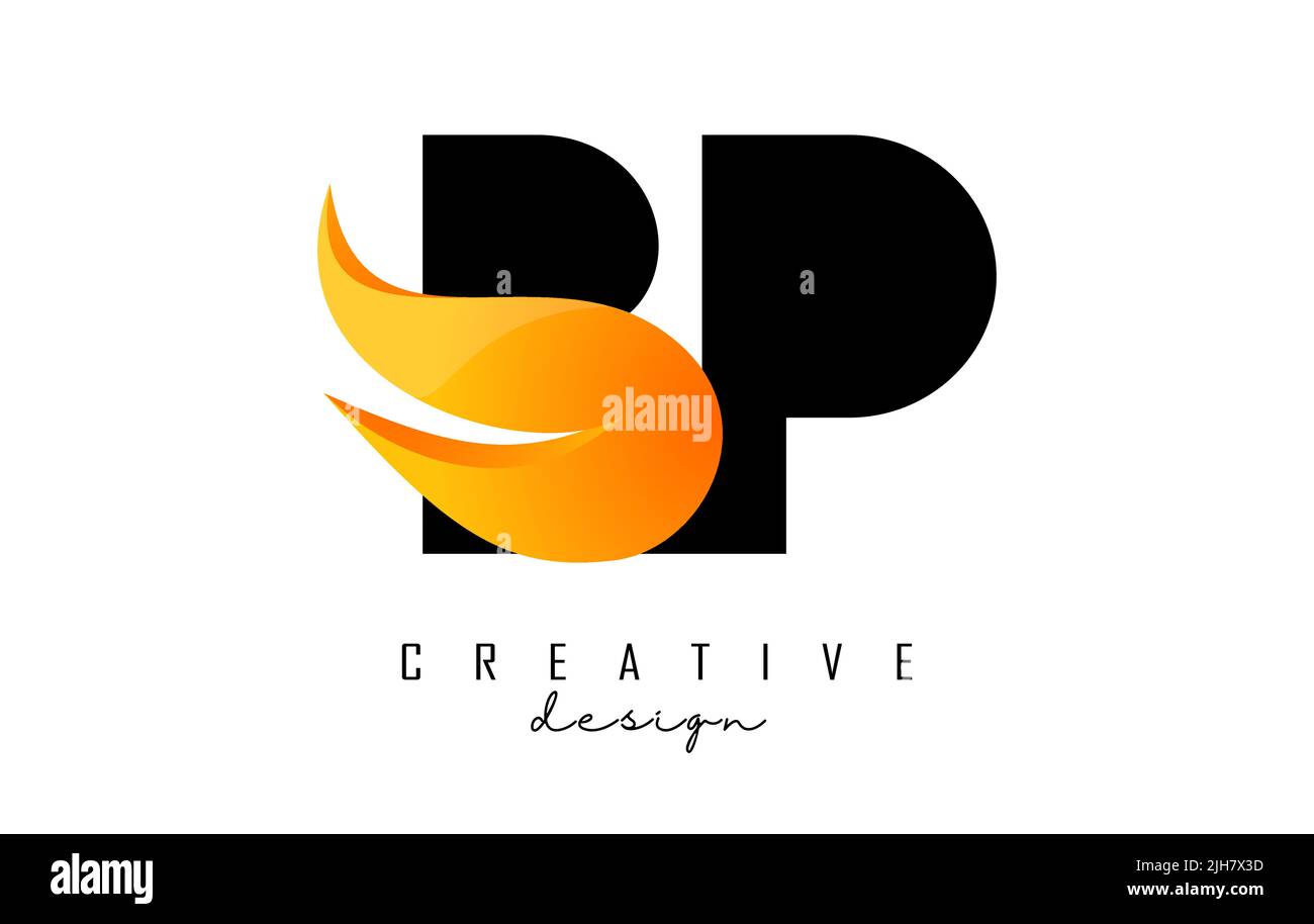 Vector illustration of abstract letters BP b p with fire flames and ...