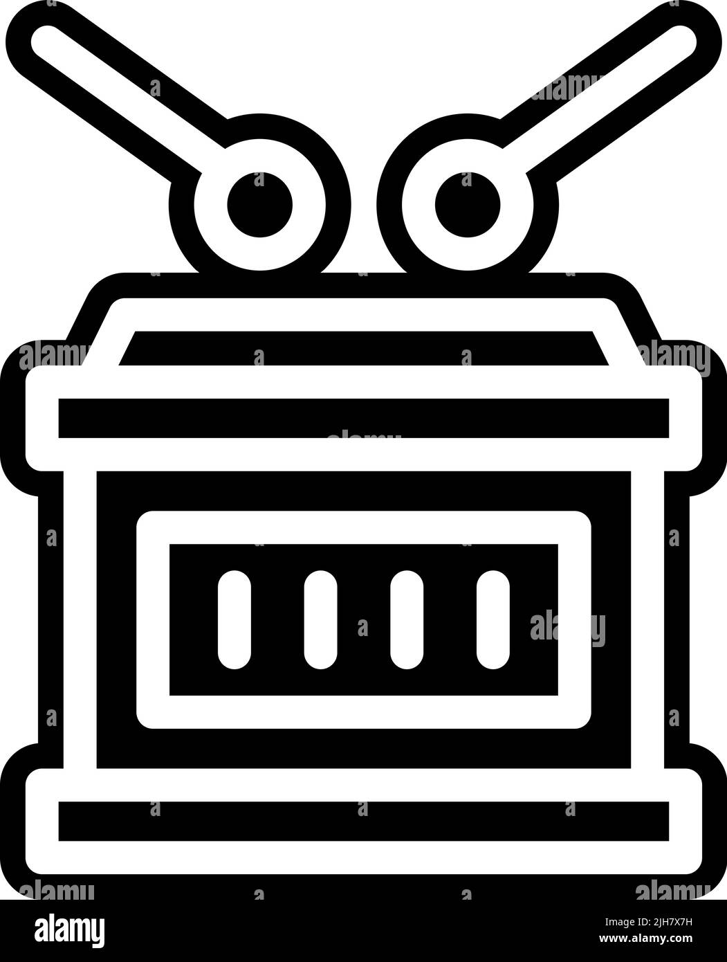 Drum set color icon Black and White Stock Photos & Images - Alamy