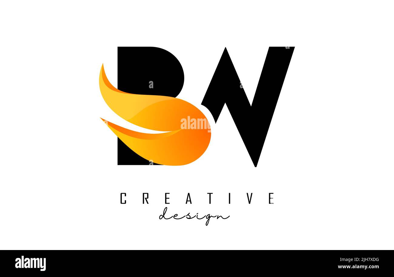 Vector illustration of abstract letters BW b w with fire flames and ...