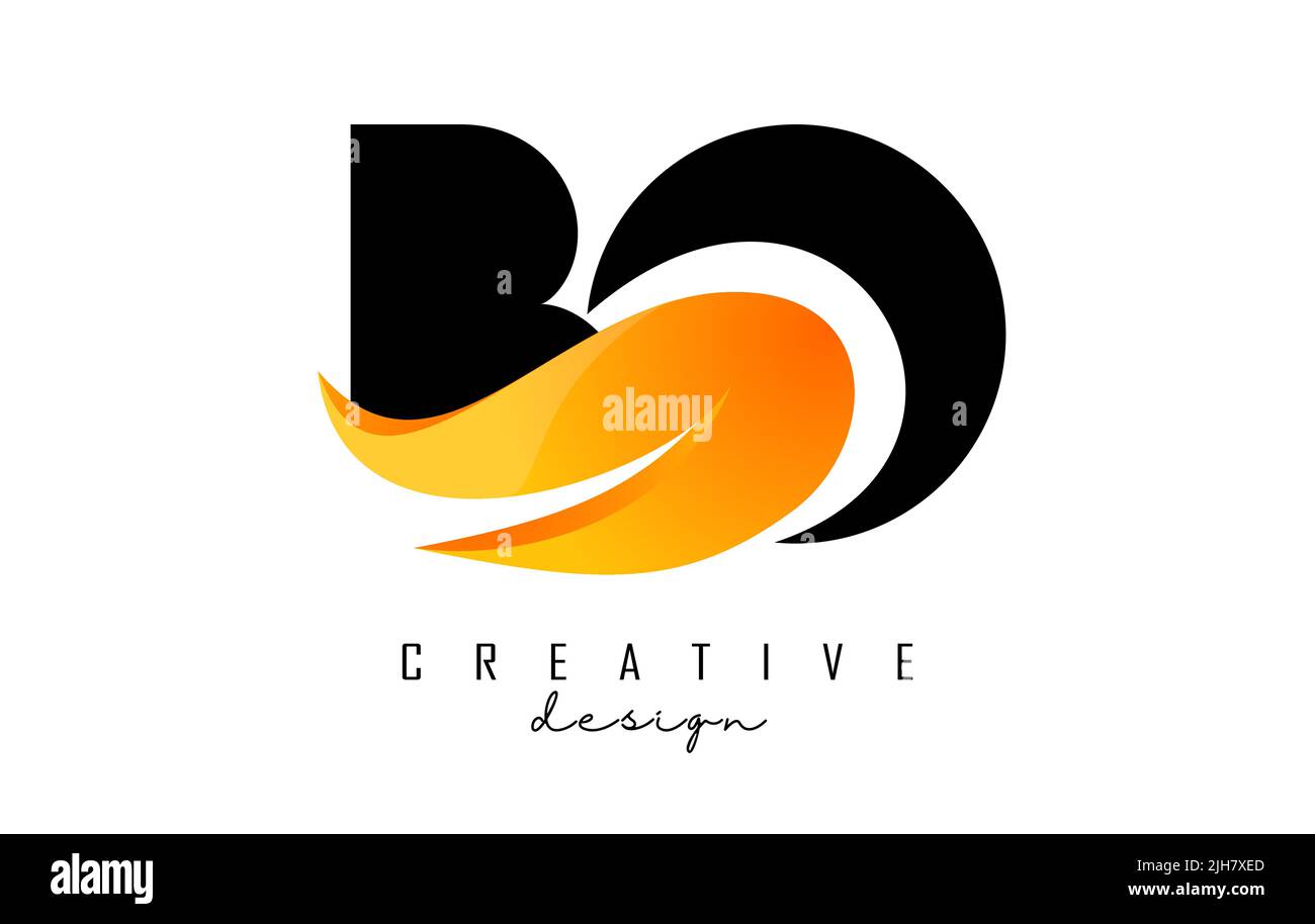 Vector illustration of abstract letters BO b o with fire flames and ...