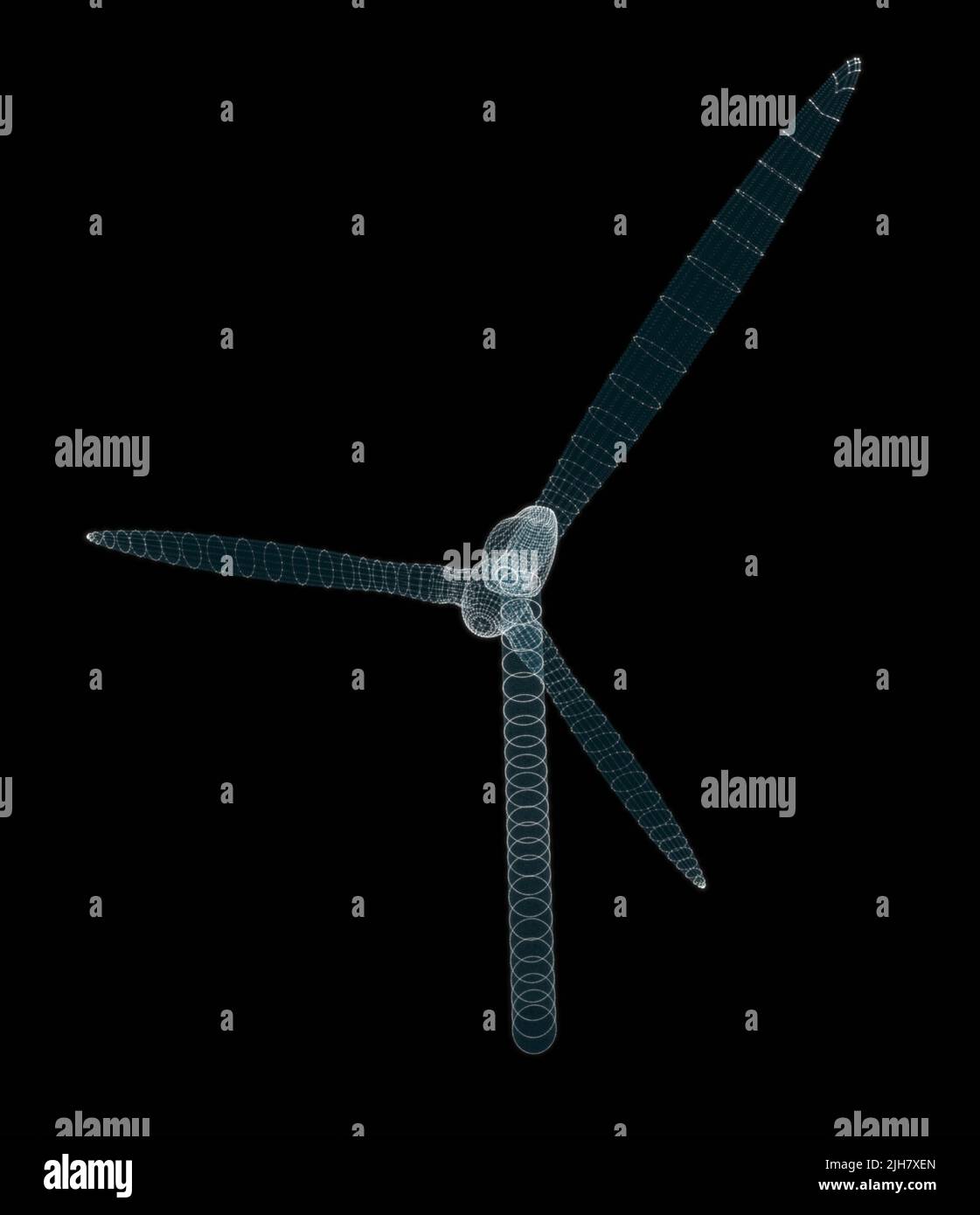 Wind turbines on black background Stock Photo - Alamy