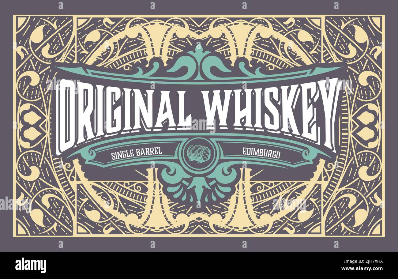Whiskey label with old frames Stock Vector Image & Art - Alamy